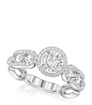 Messika Move Link White Gold And Diamond Ring - Silver