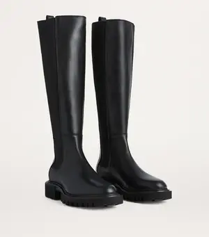 ALLSAINTS Leather Knee-high Chelsea Boots - Black