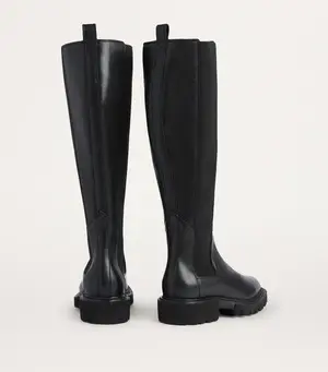 ALLSAINTS Leather Knee-high Chelsea Boots - Black