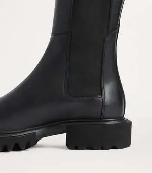 ALLSAINTS Leather Knee-high Chelsea Boots - Black