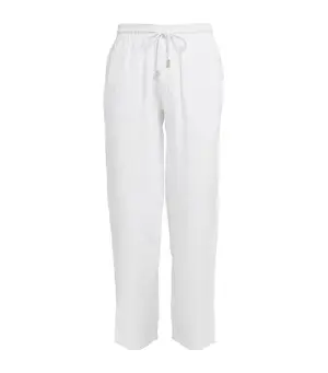 Vilebrequin Linen Drawstring Trousers - White