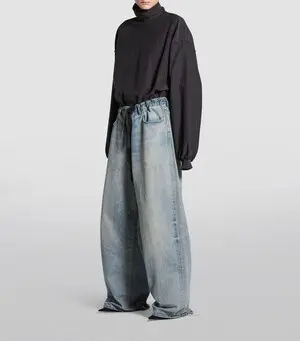 Balenciaga Distressed Wide-leg Jeans