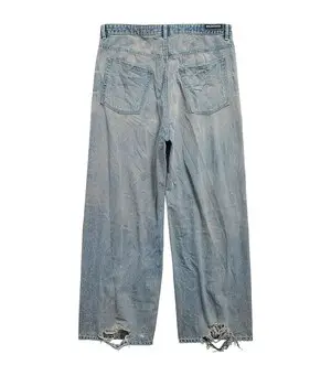 Balenciaga Distressed Wide-leg Jeans