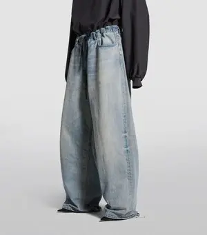 Balenciaga Distressed Wide-leg Jeans