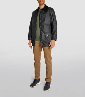 Barbour Waxed Beaufort Jacket - Navy