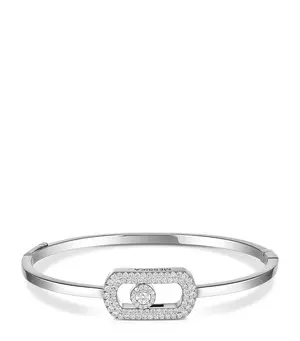 Messika Messika So Move Pavé Bangle Silver