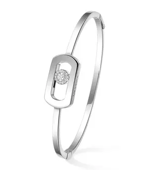 Messika So Move White Gold And Diamond Bangle - Silver