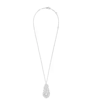 Boucheron Plume De Paon Diamond And Gold Necklace - White