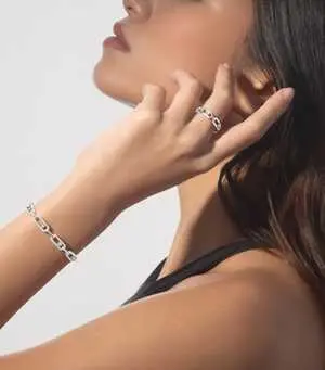 Messika Move Link White Gold And Diamond Bracelet - Silver