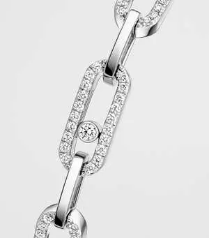 Messika Move Link White Gold And Diamond Bracelet - Silver