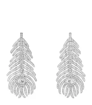 Boucheron Plume De Paon Diamond Earrings - White