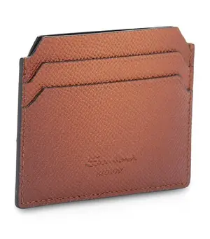 Santoni Leather Card Holder - Brown