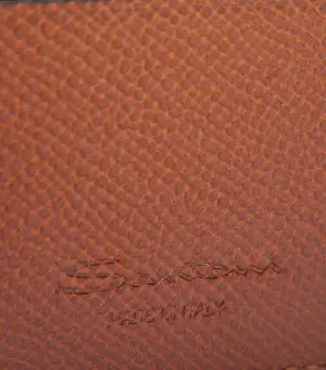 Santoni Leather Card Holder - Brown