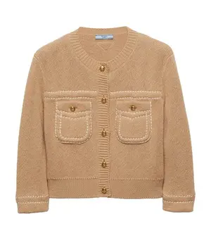Prada Cotton Cardigan With Contrast Stitching
