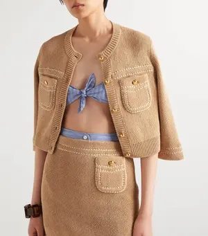 Prada Cotton Cardigan With Contrast Stitching