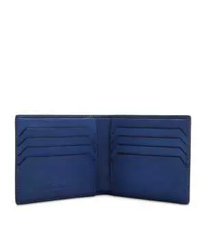 Santoni Leather Ombré Bifold Wallet - Navy