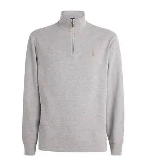 Polo Ralph Lauren Cotton Quarter Zip Sweater - Grey