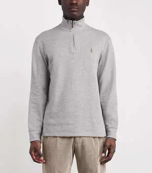 Polo Ralph Lauren Cotton Quarter Zip Sweater - Grey