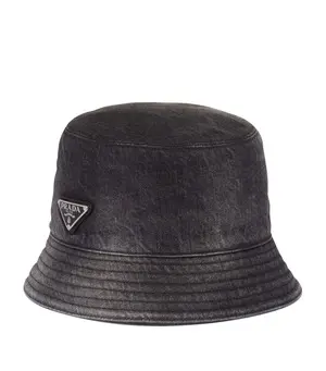Prada Denim Bucket Hat Black