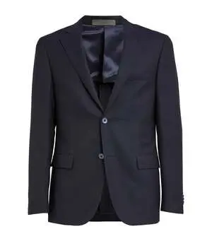 Corneliani Hopsack Wool Blazer - Navy