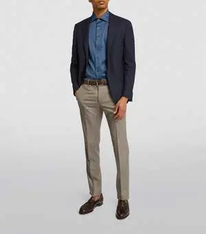Corneliani Hopsack Wool Blazer - Navy