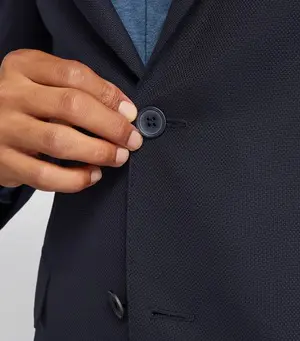Corneliani Hopsack Wool Blazer - Navy