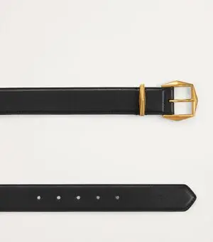 JIMMY CHOO Leather Diamond Clasp Belt