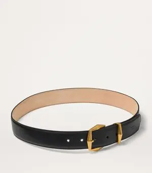 JIMMY CHOO Leather Diamond Clasp Belt
