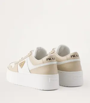 Prada Leather Platform Downtown Sneakers