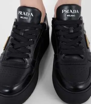 Prada Leather Downtown Bold Sneakers