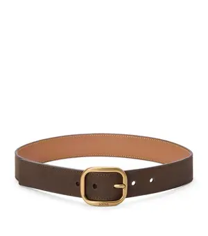 Loewe Leather Rounded-rectangle Belt - Grey