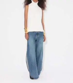 Alaïa Side-split Petal Round Jeans