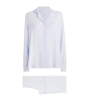 SKIMS Soft Lounge Ribbed Pyjama Set Blue
