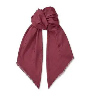 JIMMY CHOO Silk-wool Emani Scarf Red