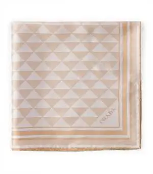 Prada Silk Triangle Scarf Brown