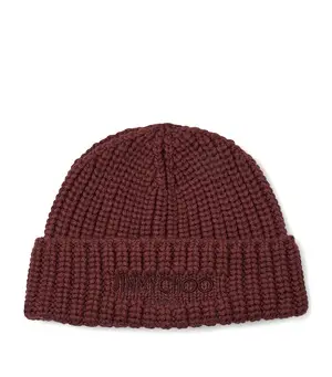 JIMMY CHOO Yuki Virgin Wool Beanie