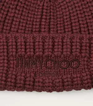 JIMMY CHOO Yuki Virgin Wool Beanie