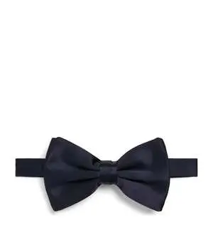 Giorgio Armani Large Silk Bow Tie Blue