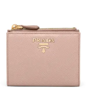 Prada Small Saffiano Leather Wallet Nude