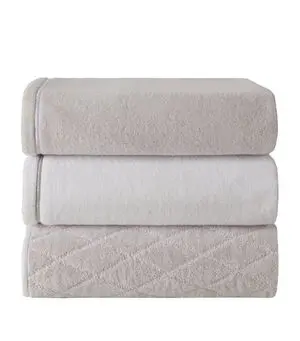 YVES DELORME COUTURE Duetto Brume Guest Towel - Brume/blanc