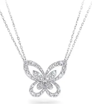 Graff Diamond Butterfly Pendant Necklace - White