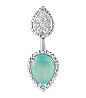 Boucheron White Gold, Diamond, And Aquaprase Serpent Bohème Earring - Blue