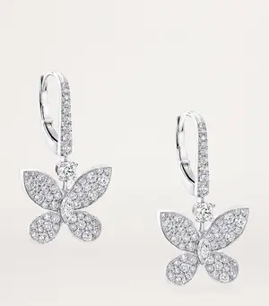 Graff Gold And Diamond Butterfly Mini Drop Earrings