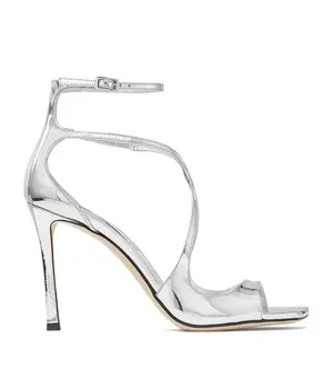 JIMMY CHOO Azia 95 Leather Sandals - Silver