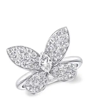 Graff Mini Butterfly Diamond Ring - White