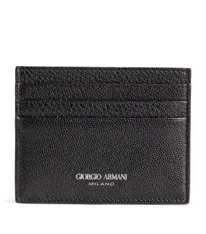 Giorgio Armani Leather Card Holder - Black