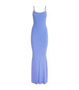SKIMS Soft Lounge Long Slip Dress Blue