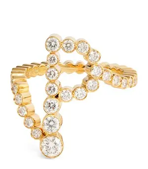 Sophie Bille Brahe Yellow And Diamond Ensemble 'p' Ring - Gold