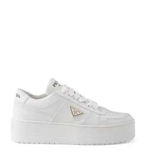 Prada Leather Downtown Sneakers - White