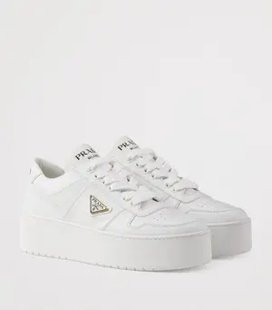 Prada Leather Downtown Sneakers - White